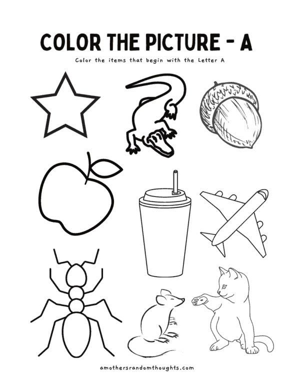 Letter of the Week Free Printables - A - A Mother's Random Thoughts